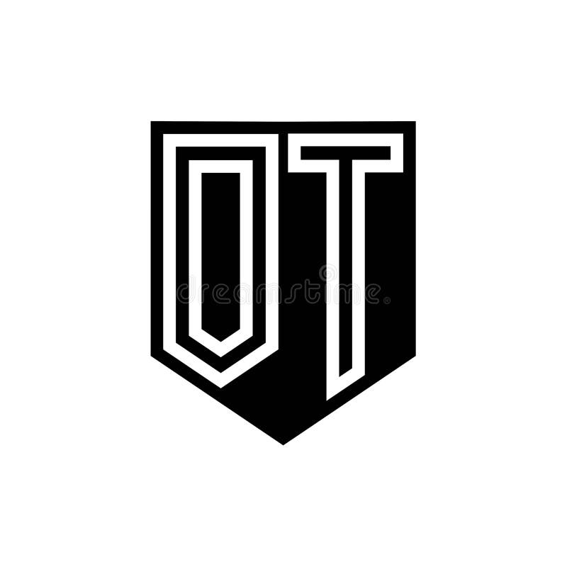 OT Logo Monogram Shield Geometric White Line Inside Black Shield Color ...