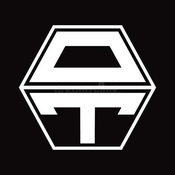 OT Logo Monogram with Hexagon Shape Up and Down Design Template Stock ...