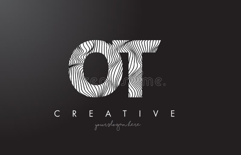 OT O T Letter Logo with Zebra Lines Texture Design Vector. Stock Vector ...