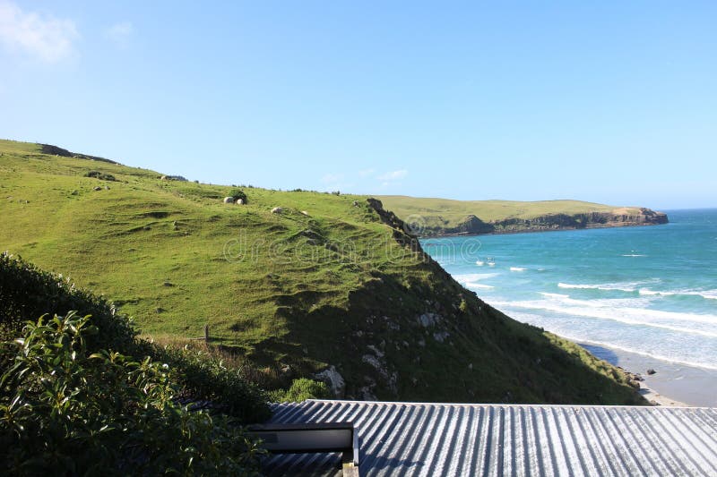 Otago Peninsula in Dunedin, New Zealand Stock Image - Image of ...