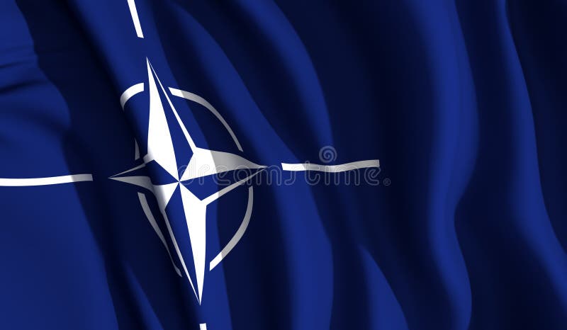 Bandera De La OTAN Que Agita Por El Viento Imagen de archivo - Imagen ...