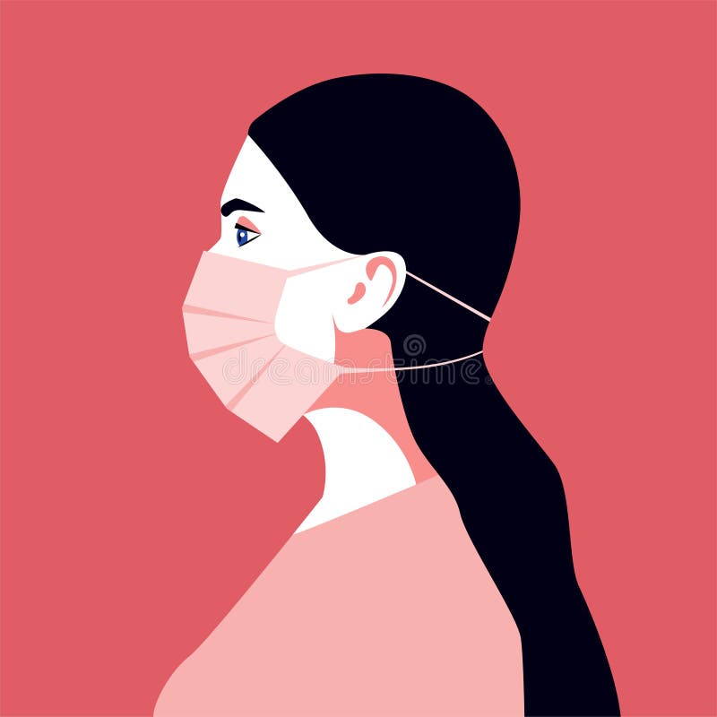 Female Avatars. Female Characters in Face Masks Stock Vector ...