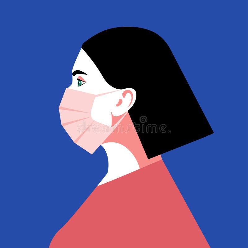 Female Avatars. Female Characters in Face Masks Stock Vector ...