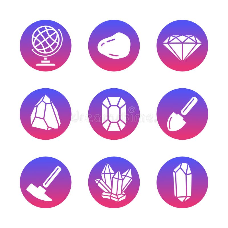Geology Icons Set for Science, School, University Stock Vector ...