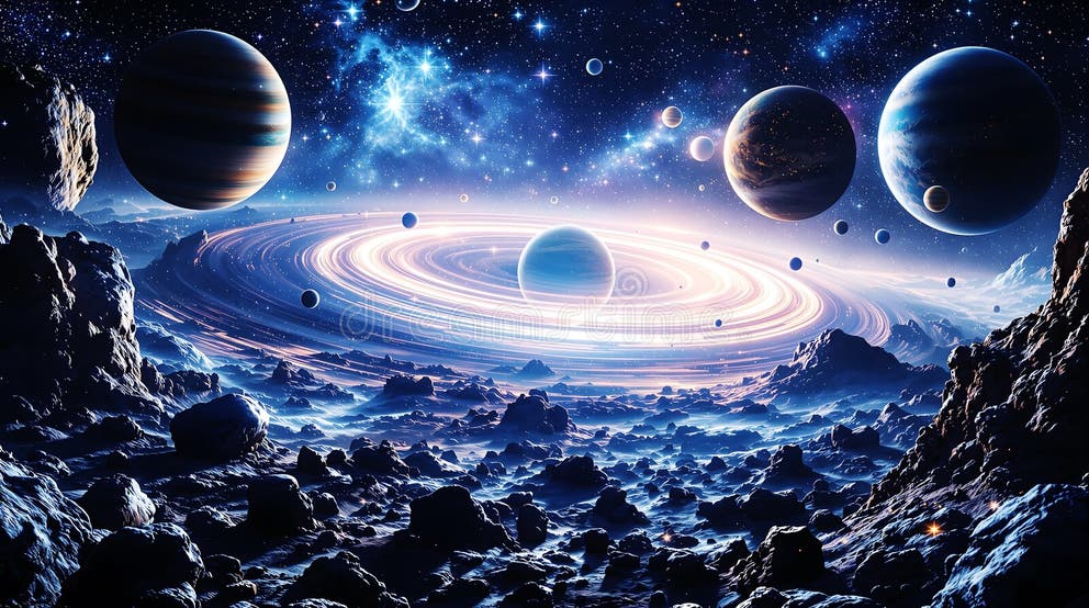 Otherworldly Background of a Planetary System with Breathtaking Space ...