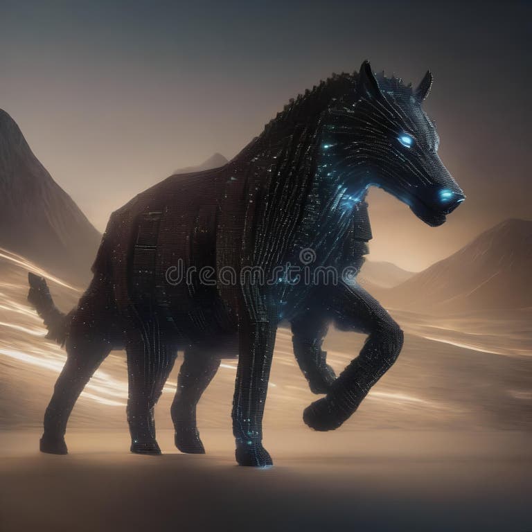 An Otherworldly Creature Composed of Binary Code and Enigmatic Symbols1 ...