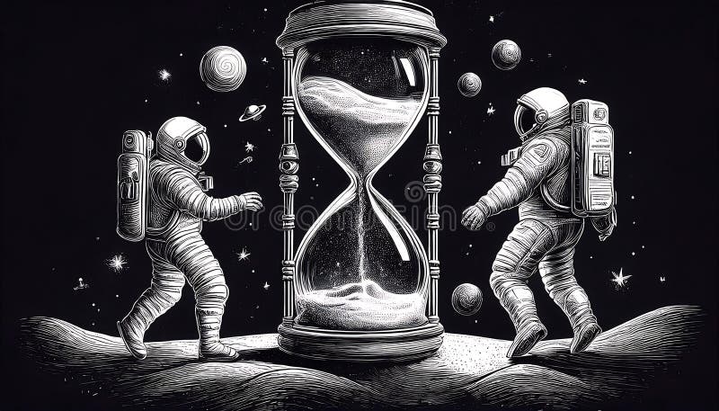 Astronauts Explore Giant Hourglass in Surreal Cosmic Landscape Filled ...