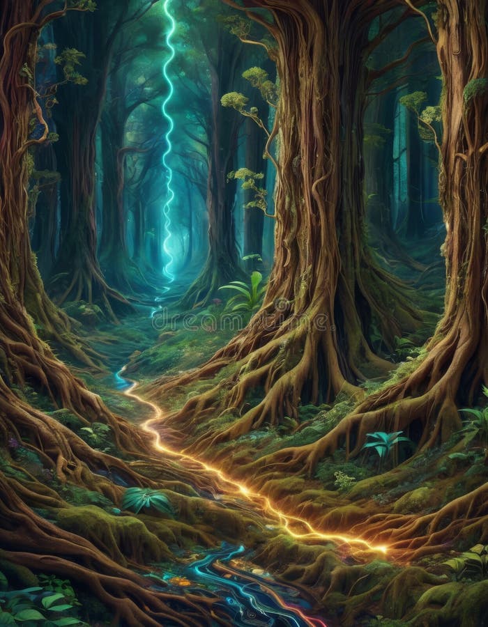 Enchanted Forest Pathway with Magical Light Stock Photo - Image of ...