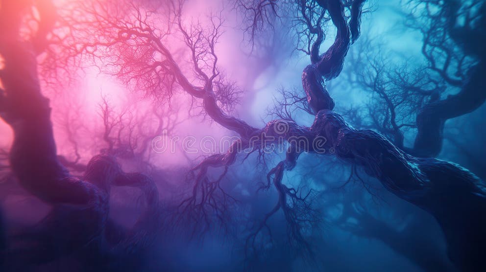Otherworldly Forest a Vision in Pink and Blue, Where Reality Bends and ...