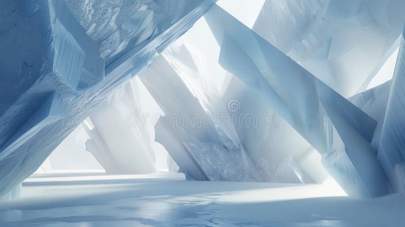 Otherworldly Ice Cave Interior Geometric Shapes and Light Play in a ...
