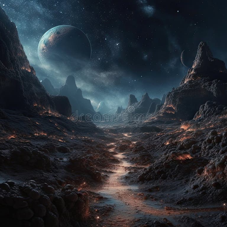 Otherworldly Space Exploration. Stock Illustration - Illustration of ...