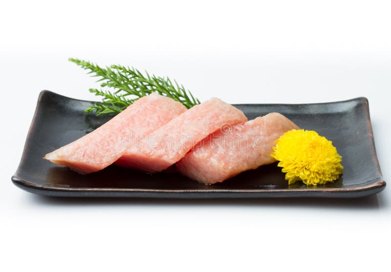 Otoro Sashimi with Decorate at Restaurant Stock Image - Image of meal ...