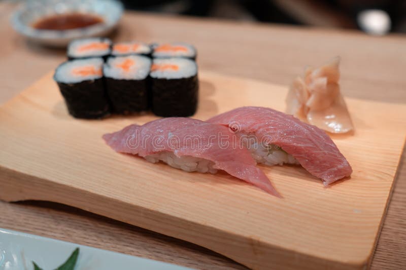 Otoro sushi fish stock image. Image of rice, traditional - 277800775