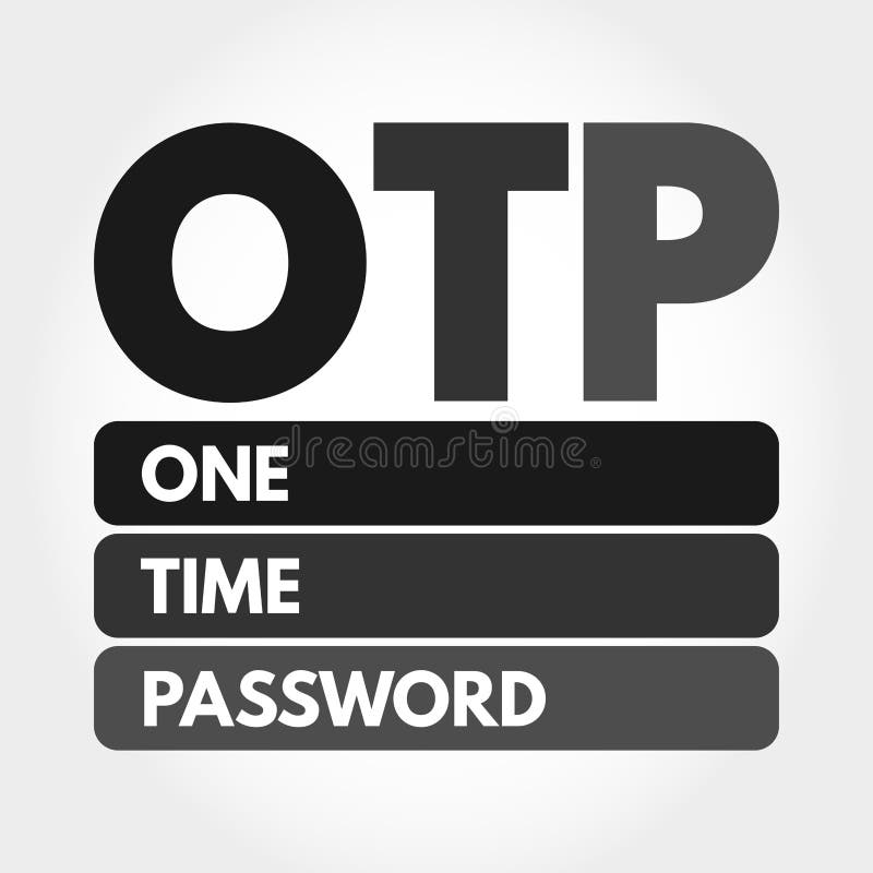 OTP - One Time Password Acronym, Technology Concept Background Stock ...