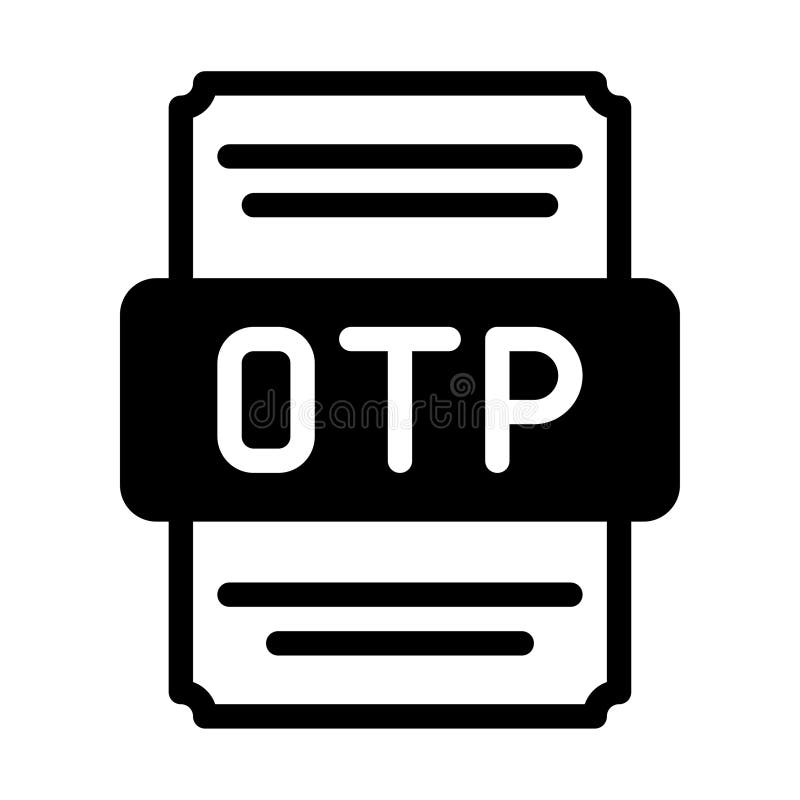 Otp Spreadsheet File Icon with Black Fill Design. Vector Illustration ...