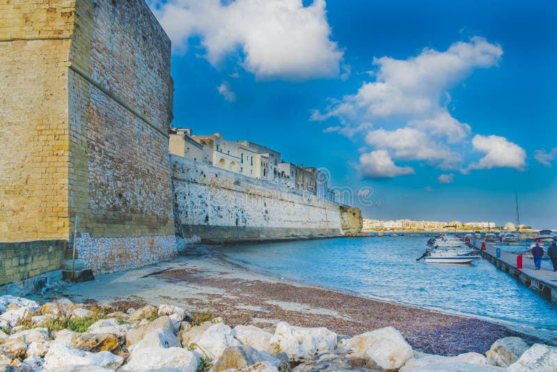 Otranto, the Castle and the Port Stock Photo - Image of historical ...