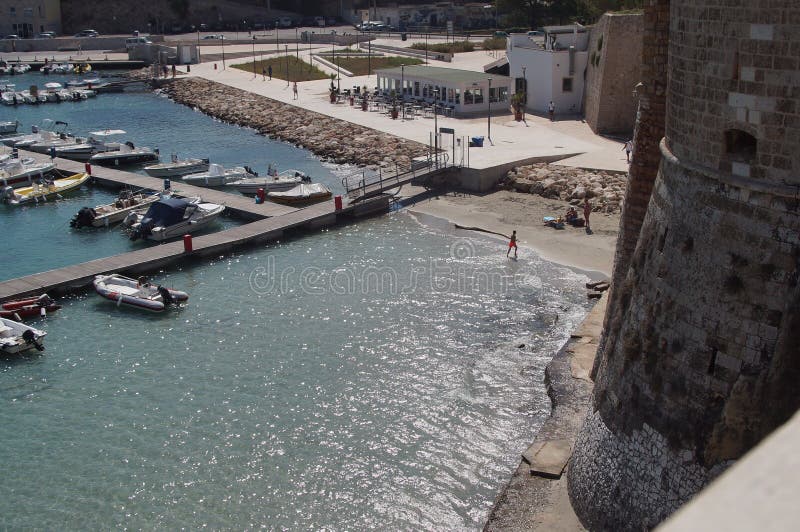 Otranto - Italy - August 02, 2016: Little Beach Close To a Castle ...