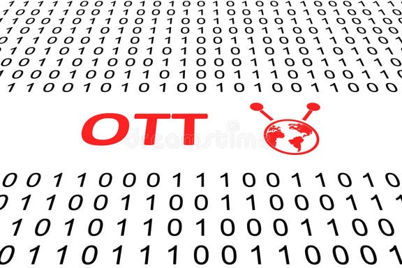 OTT concept binary code 3d stock illustration. Illustration of network ...