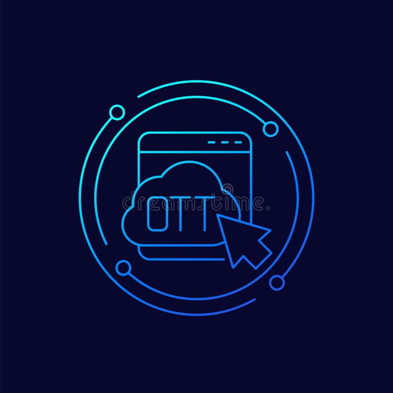 OTT Media Platform Icon, Line Vector Stock Vector - Illustration of ...