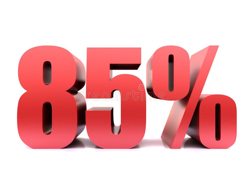 Un Simbolo Rosso Delle Ottantacinque Percentuali Tasso Percentuale Di ...