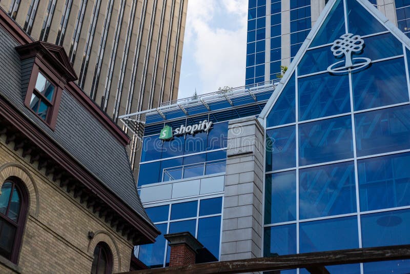 Ottawa, Canada - May 16, 2024: Shopify Sign on Headquarters Building ...