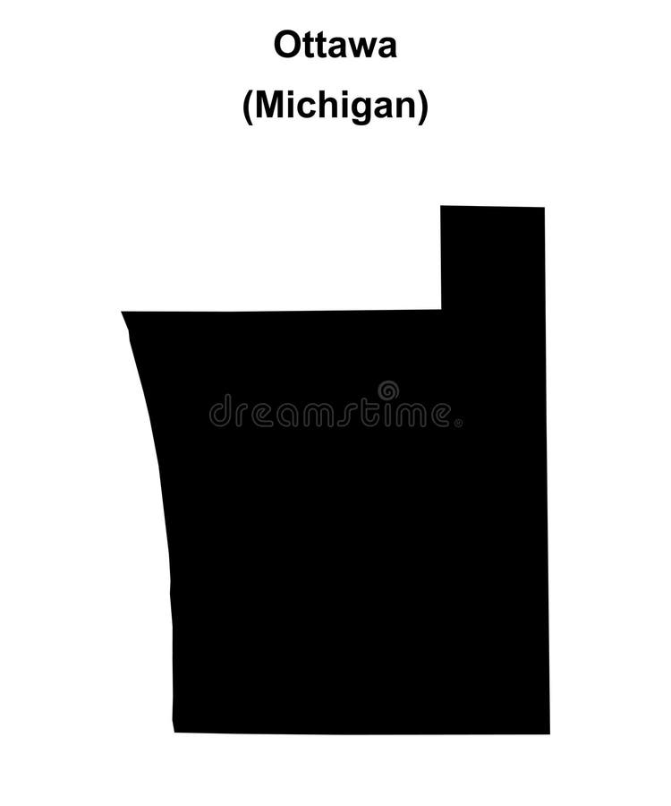 Ottawa outline map stock vector. Illustration of counties - 361609022