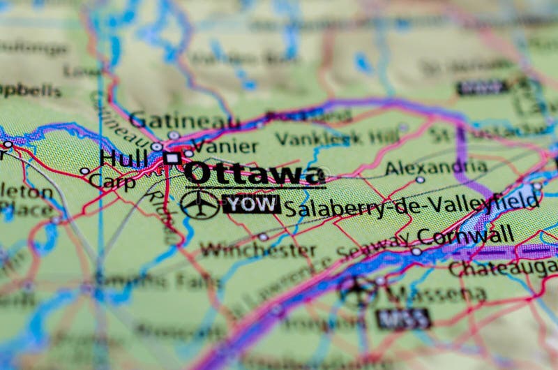 Ottawa en mapa imagen de archivo. Imagen de condado - 114072719