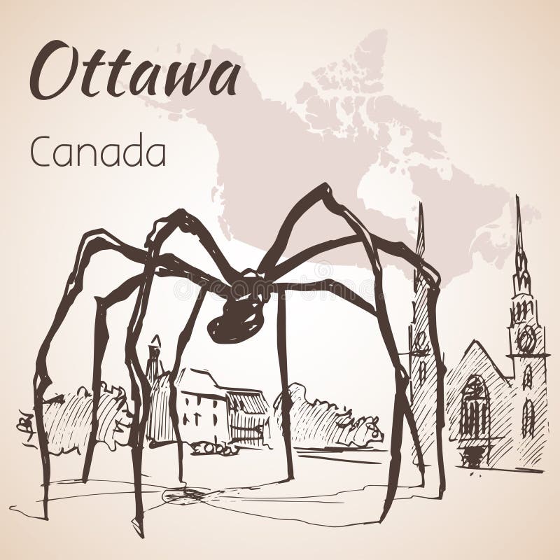 Ottawa Giant Spider and Map. Stock Vector - Illustration of place ...