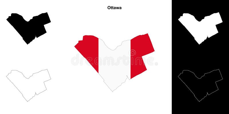 Ottawa outline map stock vector. Illustration of contour - 361024759