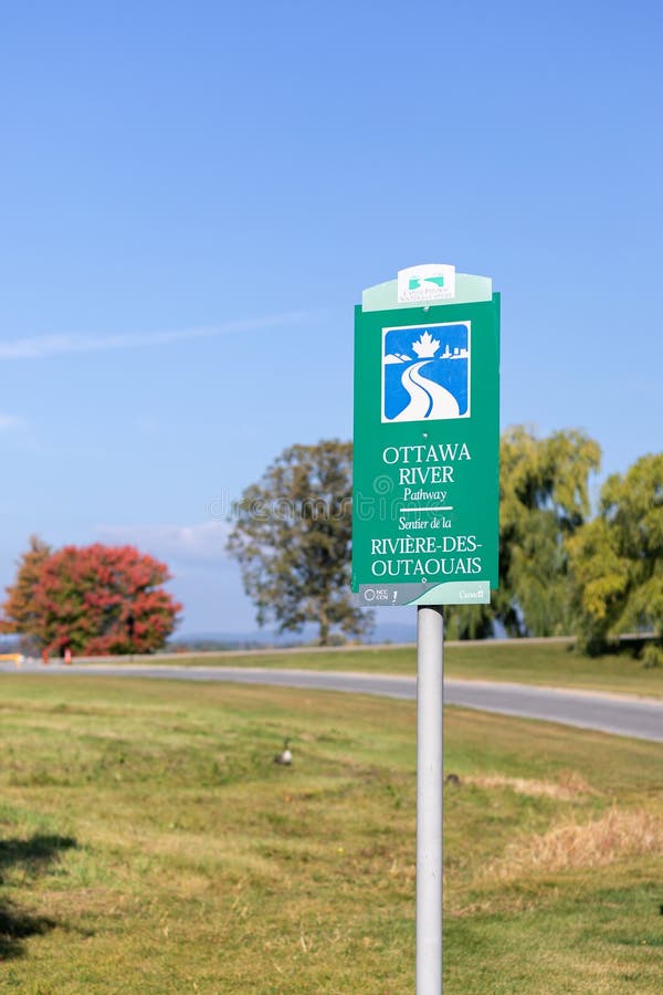 Ottawa River Pathway Sign in Autumn Editorial Photo - Image of park ...