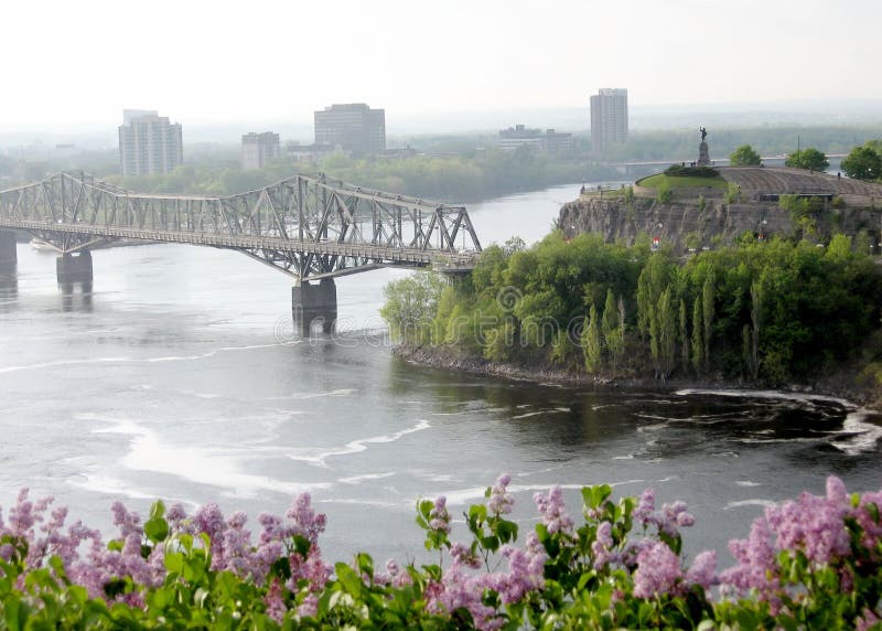 Champlain Bridge And A Sunset Stock Image - Image of bridge, champlain ...