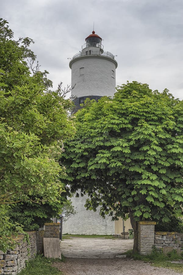 Ottenby Lighthouse on the Oland Island, Sweden Stock Photo - Image of ...