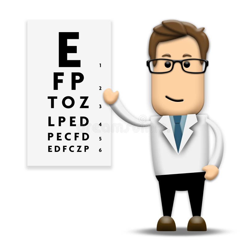 Vettore Maschio Di Oftalmologia Vista, Vista Esame Ottico Grafico Del ...