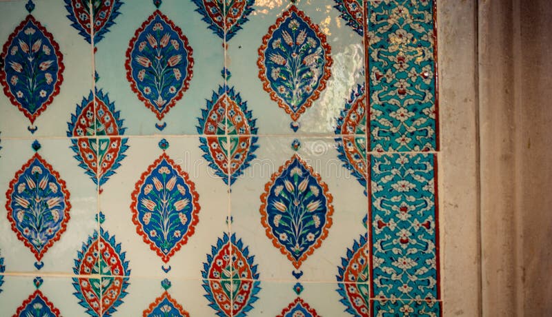 Ottoman Ancient Handmade Turkish Tiles Stock Image - Image of tiled ...