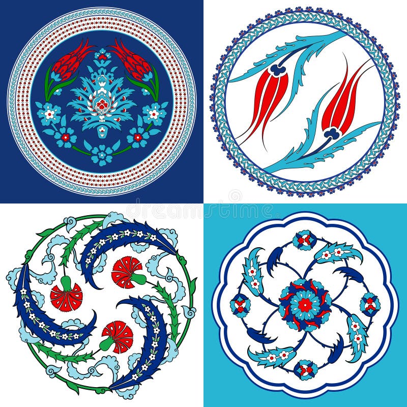 Ottoman Ancient Turkish Patterns Stock Vector - Illustration of ...