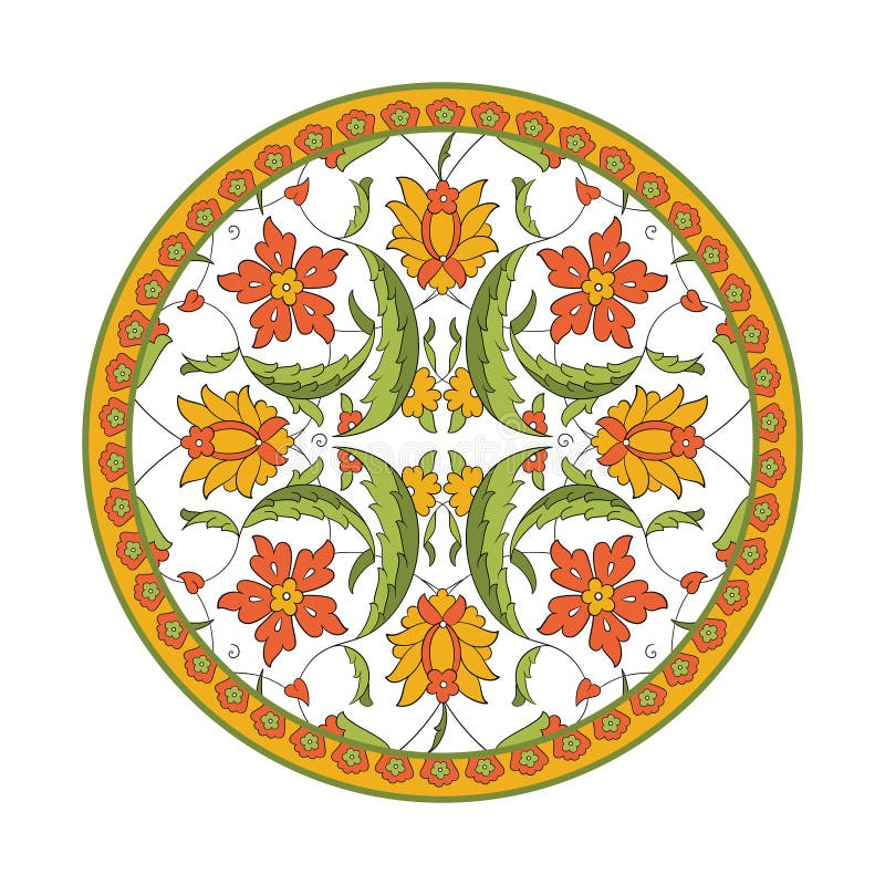 Ottoman Ancient Turkish Patterns Stock Vector - Illustration of flower ...