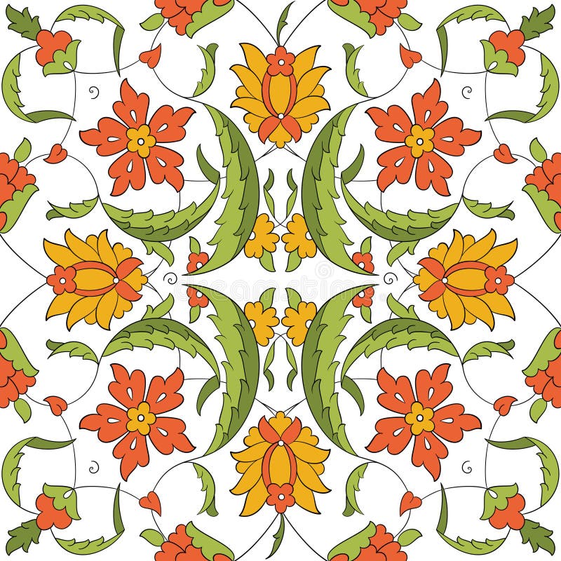 Ottoman Ancient Turkish Patterns Stock Vector - Illustration of decor ...