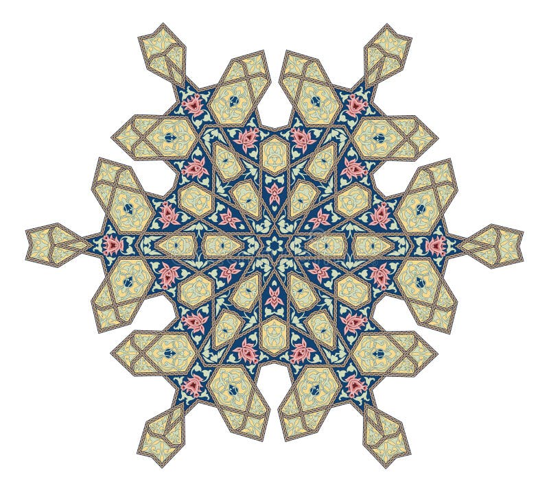 Ottoman Floral Pattern Motif Stock Vector - Illustration of curly ...