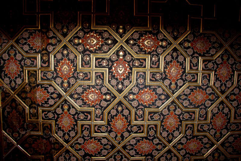 Ottoman Floral Patterns on Wood Stock Image - Image of decor, wooden ...