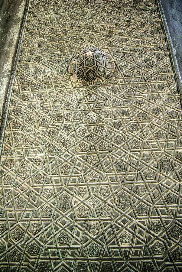 Ottoman Art in Geometric Patterns on Wood Stock Image - Image of inlay ...