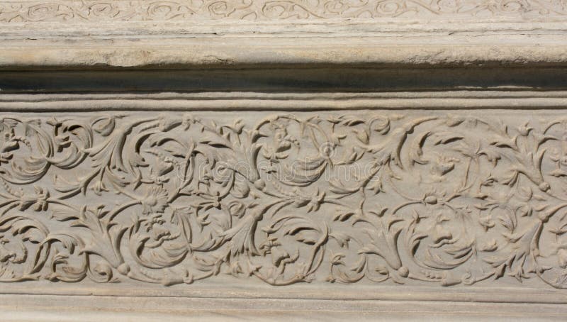 Ottoman Marble Carving Art in Floral Patterns Stock Photo - Image of ...