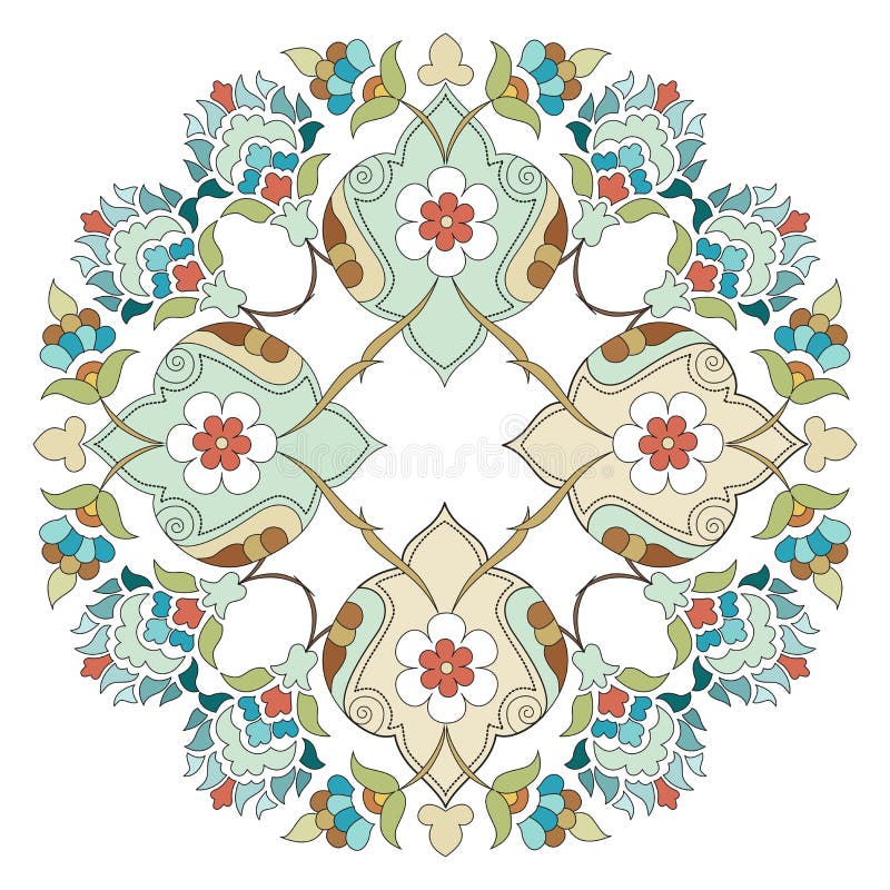Ottoman motifs one stock vector. Illustration of colored - 57902343