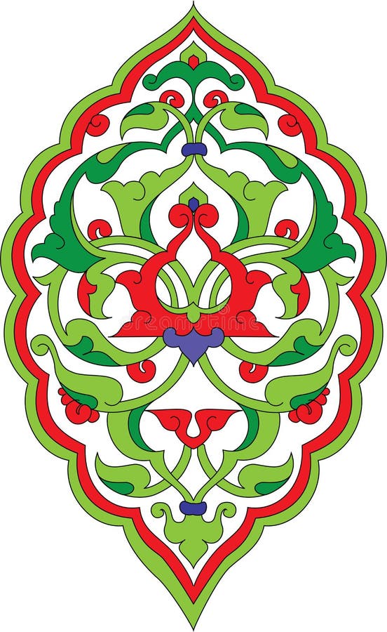 Ottoman rumi design stock vector. Illustration of colored - 3605444