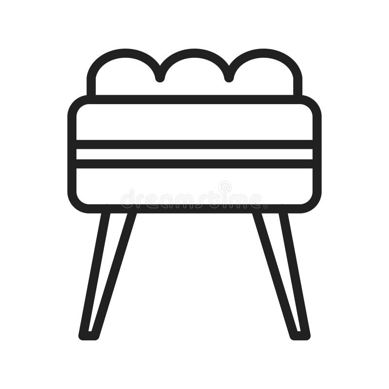 Ottoman Stool Icon Image. stock vector. Illustration of household ...