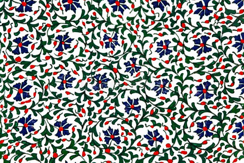 Ottoman Style Handmade Turkish Tiles with Floral Patterns Stock Image ...