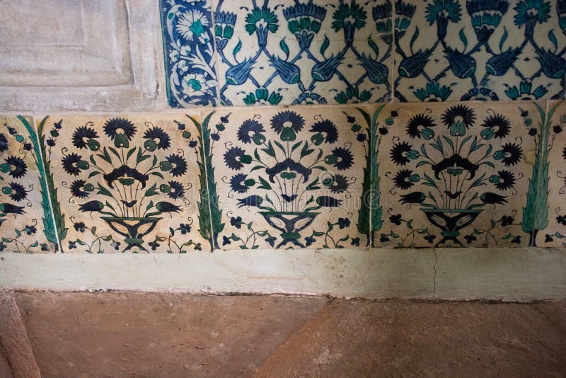 Ottoman Style Handmade Turkish Tiles with Floral Patterns Stock Image ...