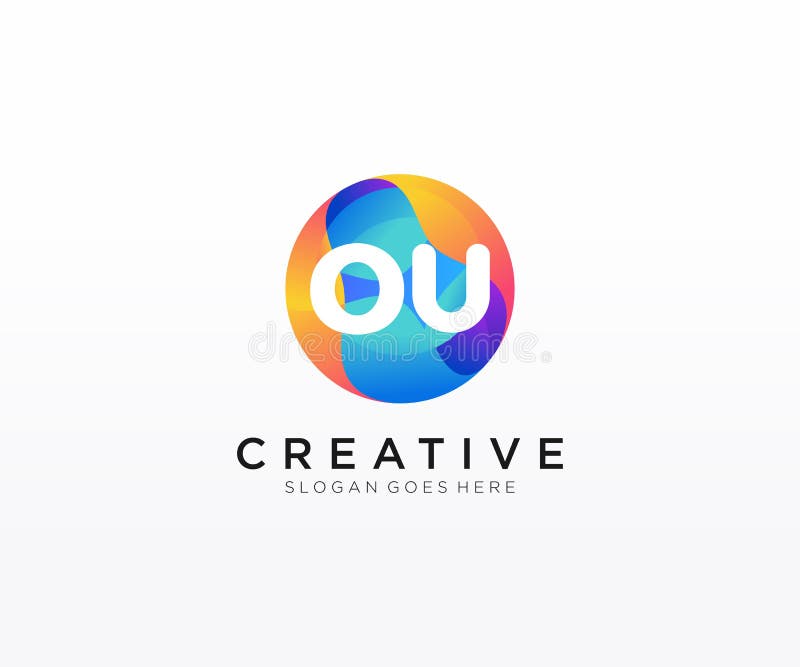 OU Initial Logo with Colorful Circle Template Vector Stock Vector ...