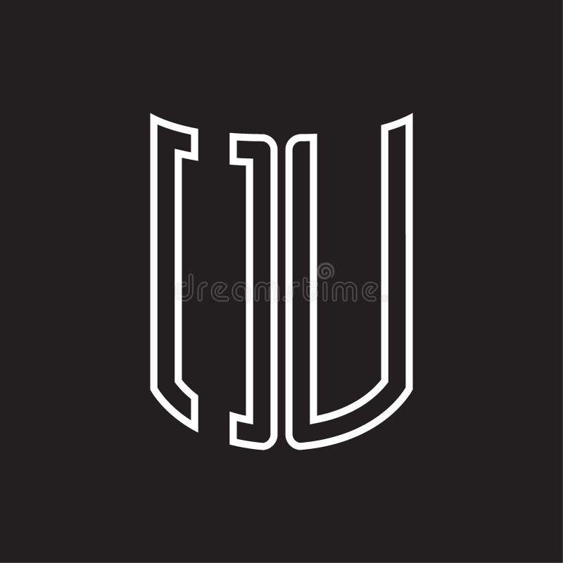 OU Logo Monogram with Ribbon Style Outline Design Template Stock Vector ...