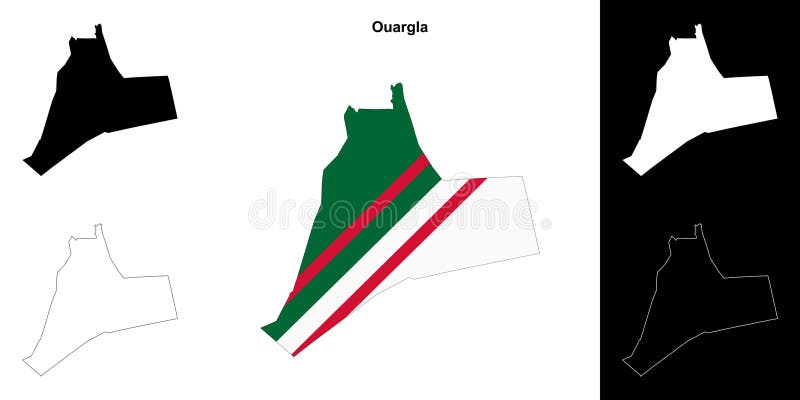 Ouargla outline map stock vector. Illustration of detailed - 342074601