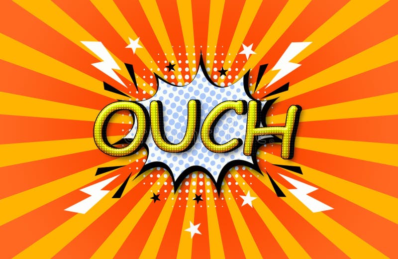 Ouch Comic Face Expression - Cartoon Artist Vector Illustration Stock ...